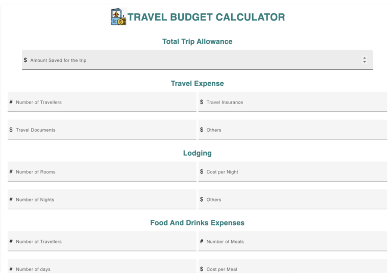 Travel Budget Calculator - Journeyio